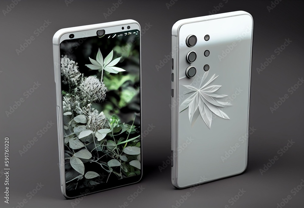 Stylized white Smartphone mockup isolated with transparent screen png ...