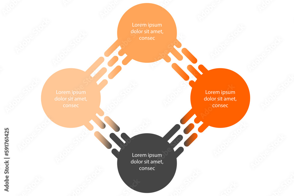 4 segments circular diagram concept. Infographic business design Stock ...