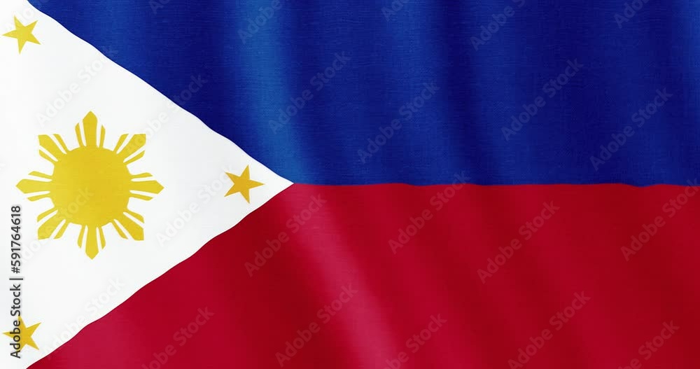 4k seamless loop animation with the flag of the Philippines. Philippine ...