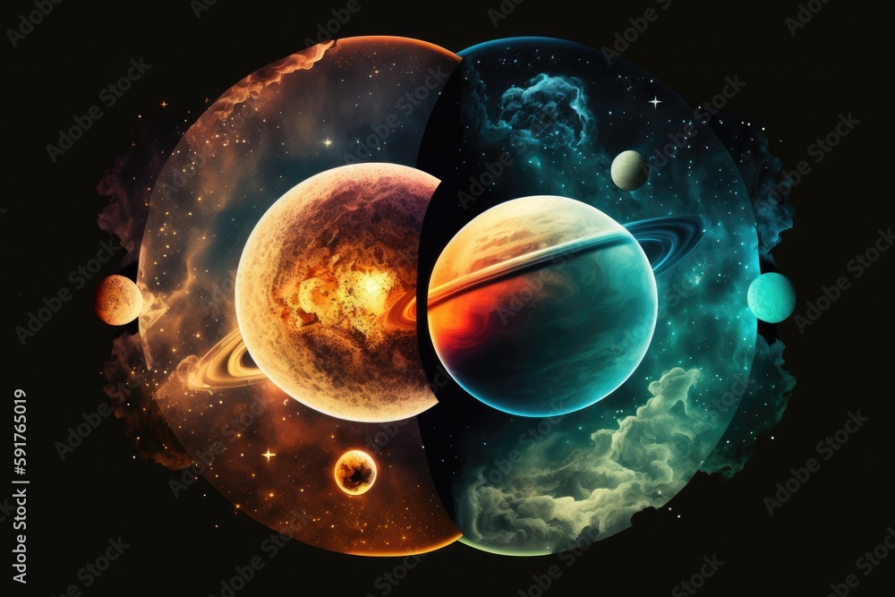 planets in our solar system as seen from Earth. Generative AI Stock ...