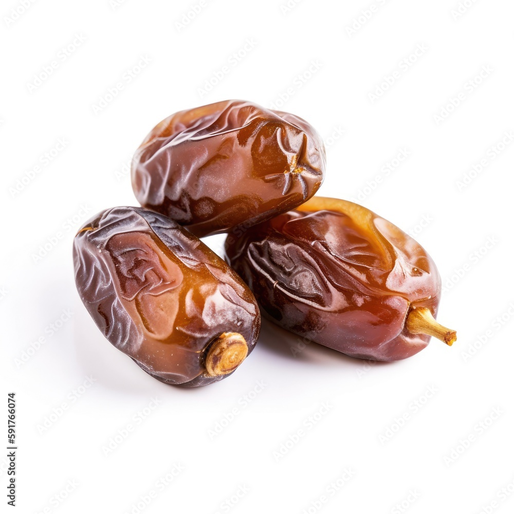Pile of raw organic ripe dates with white background Generative AI ...