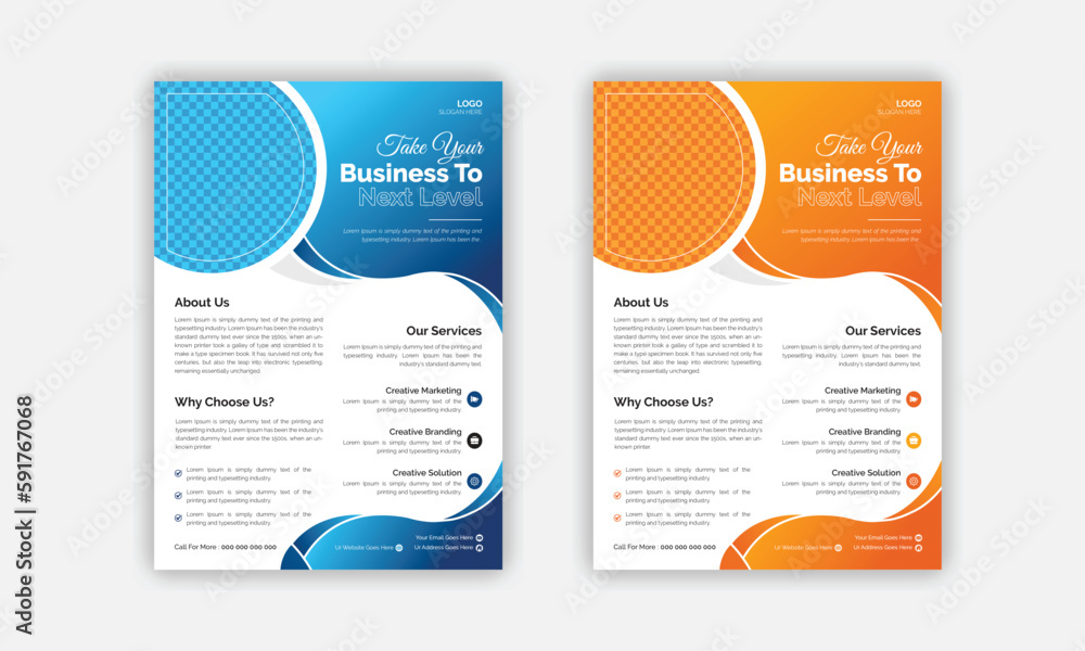 Business Flyer Design Template, Brochure Design, Annual Report, A4 ...