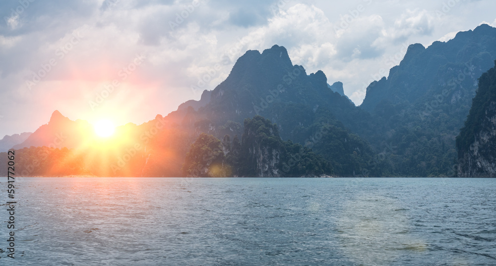 Amazing sunset. Beautiful nature scenic attraction landscape. Adventure ...
