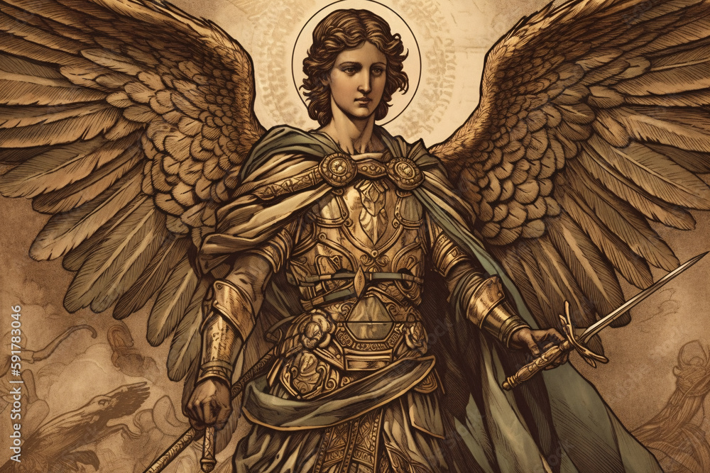 St. Michael the Archangel Illustration. Archangle Saint Michael ...