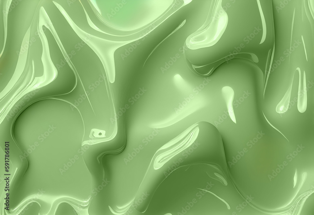 Liquid pastel green wavy plastic texture. Wrinkle silicone sheet ...