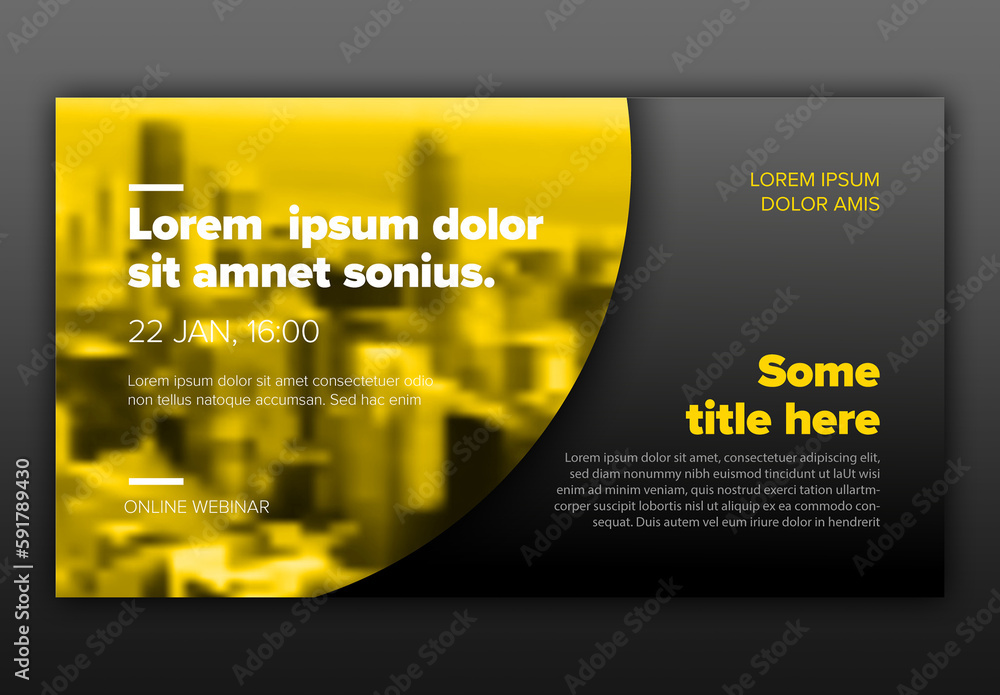 Facebook dark event cover template with circle photo frame placeholder ...
