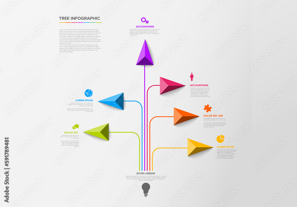 Tree infographics template with various diversity options and big ...