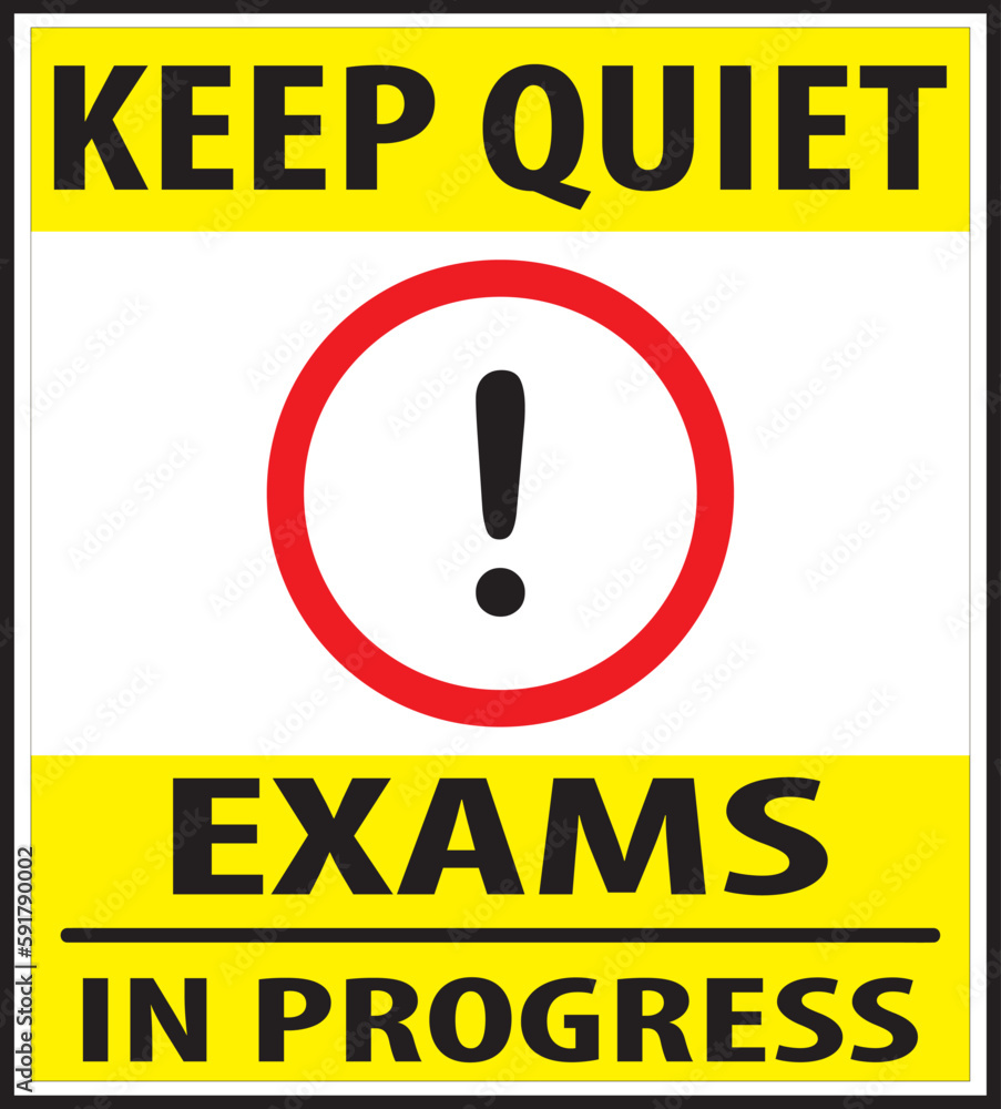 Exams in progress sign vector eps Stock Vector | Adobe Stock
