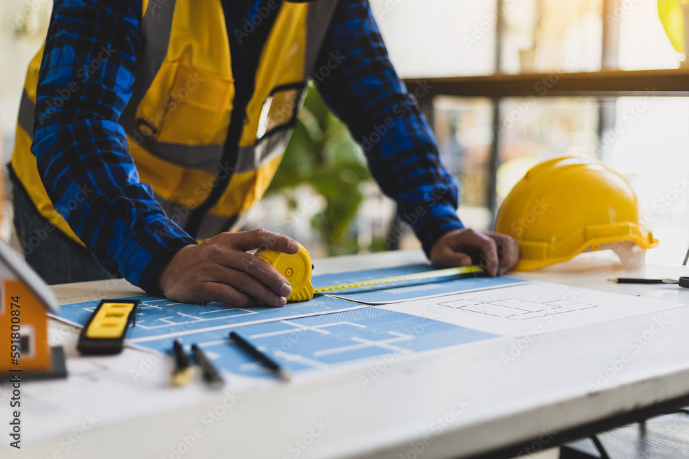 Architect design working drawing sketch plans blueprints and making ...