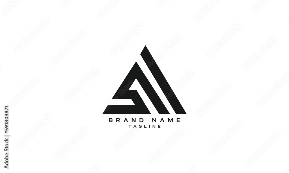 BSA, ABS, AS, SA, Abstract initial monogram letter alphabet logo design ...