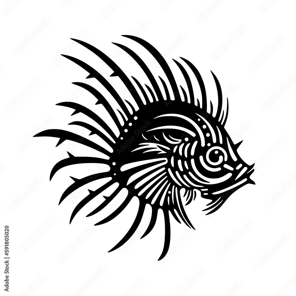 Lionfish vector illustration isolated on transparent background Stock ...