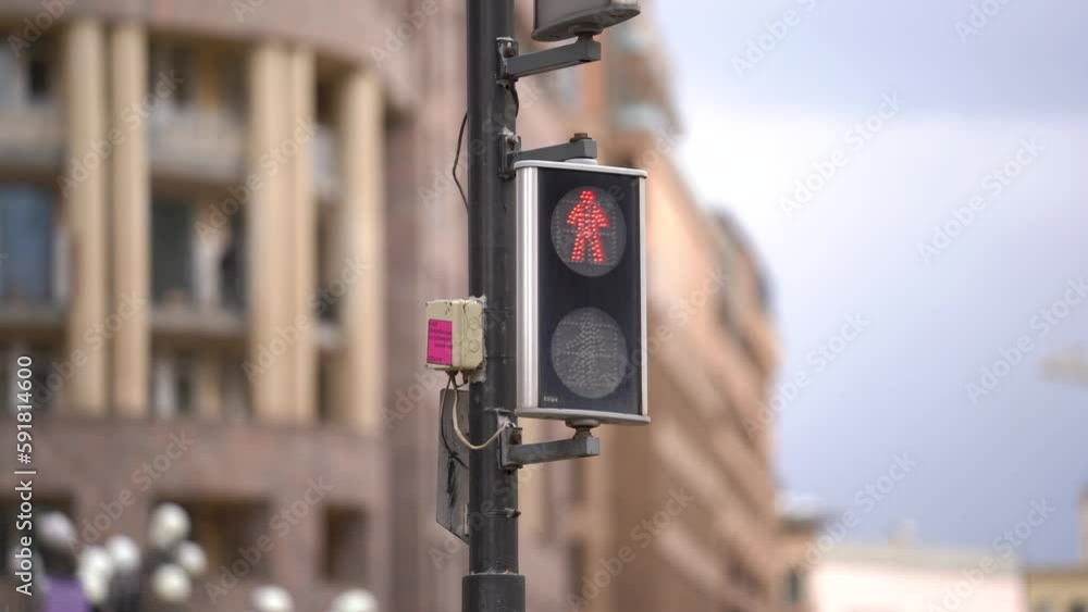 Traffic light. Pedestrian Traffic Light changing colors from red to ... Traffic light. Pedestrian Traffic Light changing colors from red to ...