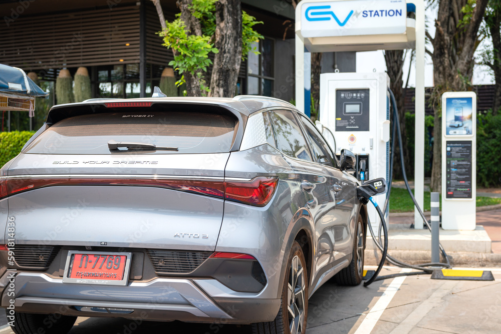 Thailand - April 2023 : BYD Atto 3, the new famous modern design EV car ...