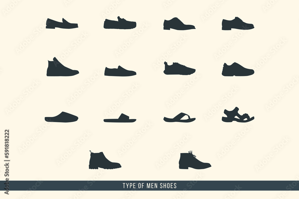 set of men shoes Stock Vector | Adobe Stock