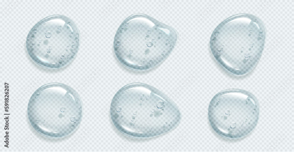 Clear liquid serum texture with bubble. Cosmetic gel drop png on ...
