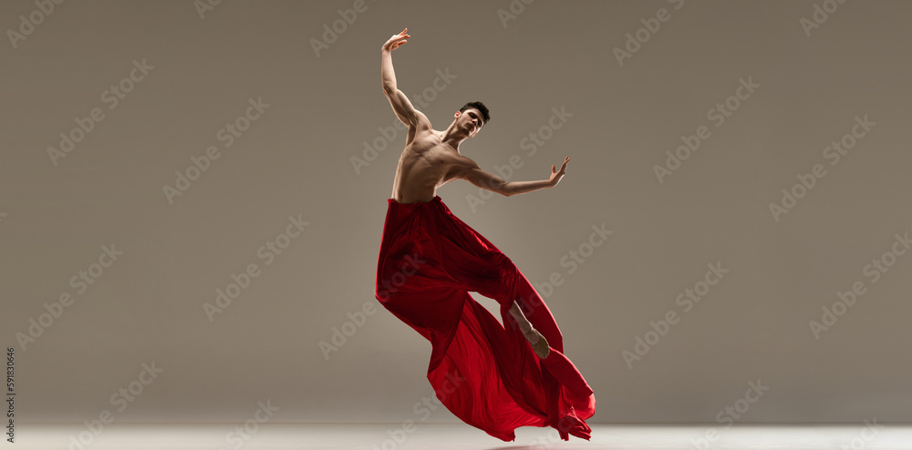 Freedom. Talented, artistic young guy, professional ballet dancer ...