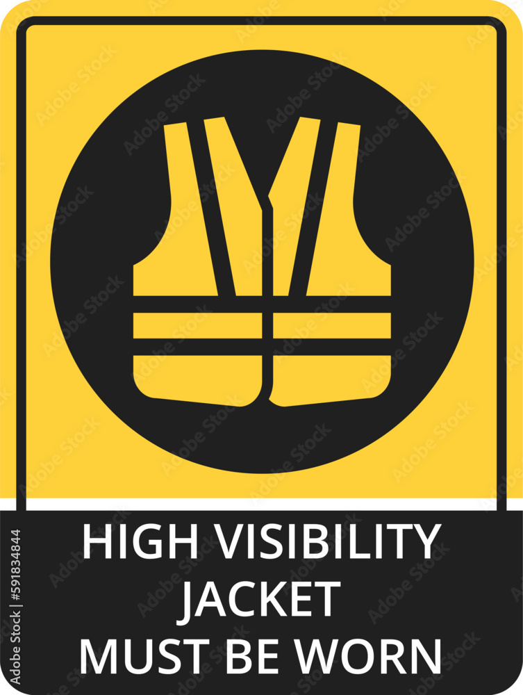 Mandatory sign vector - Wear high visibility clothing, workwear symbol ...