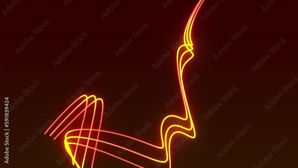 Line Background. Bright blue neon glowing fast moving lines along the ...