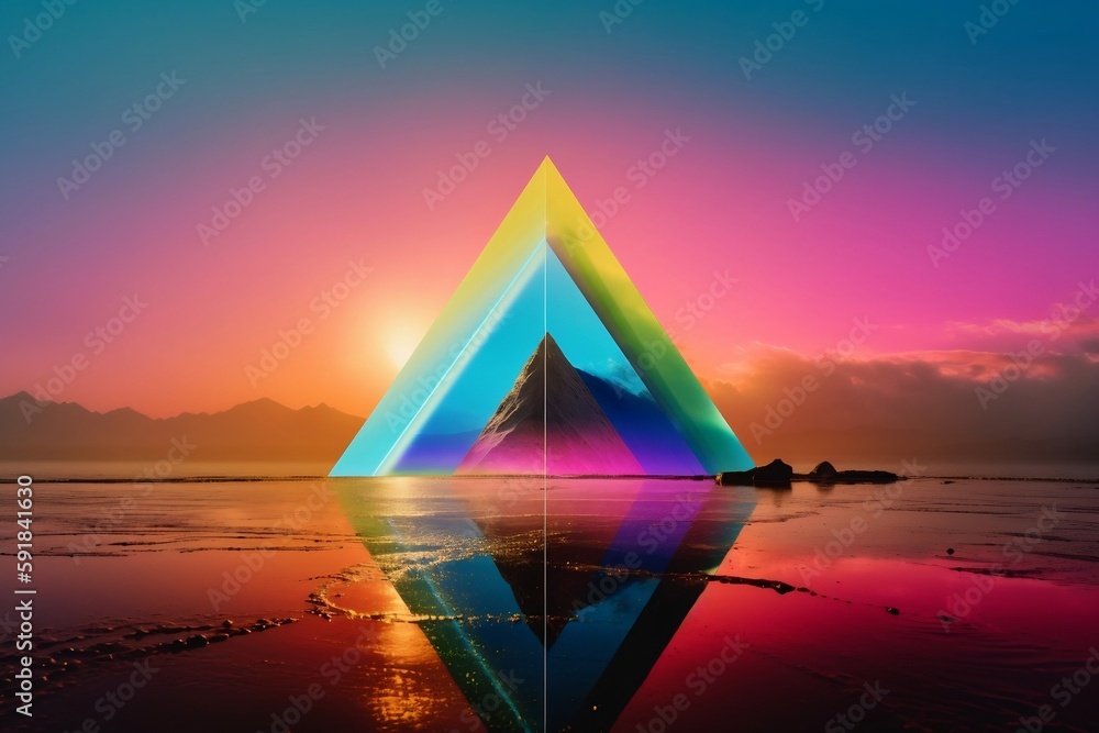Minimalistic psychedelic album cover art featuring a prism and a ...