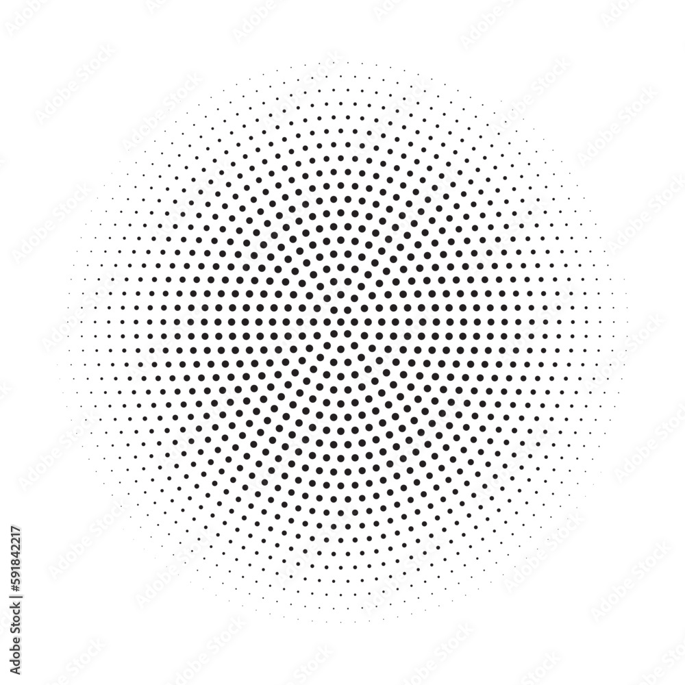 Dotted circular logo. circular concentric dots isolated on the white ...