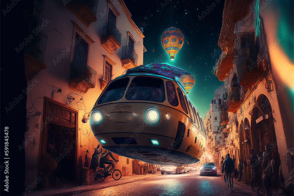 Vanlife roadtrip with a surreal, psychedelic, hippie camper van in the ...