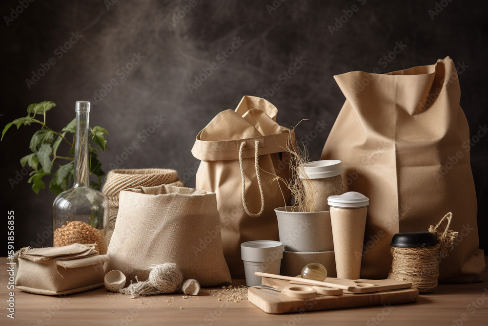 Various eco-friendly packaging materials and products, including ...