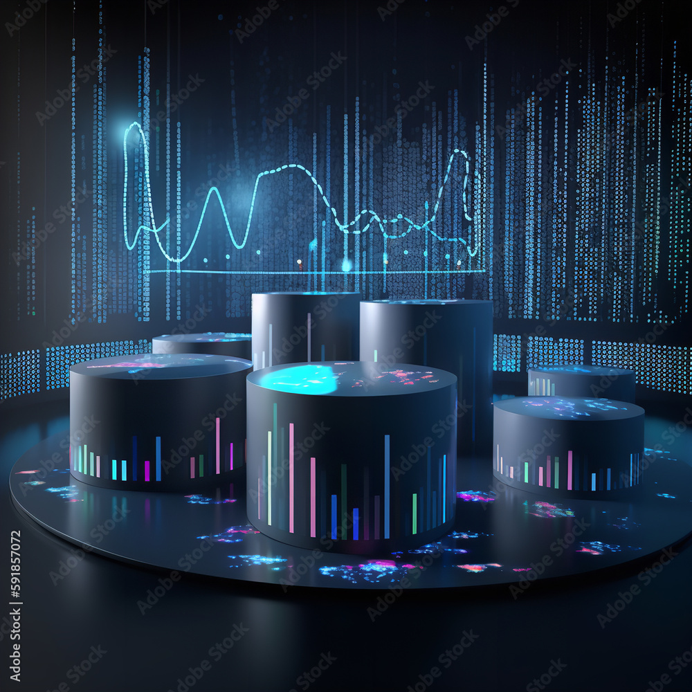 silos of 3D data graph Generative AI Stock Illustration | Adobe Stock