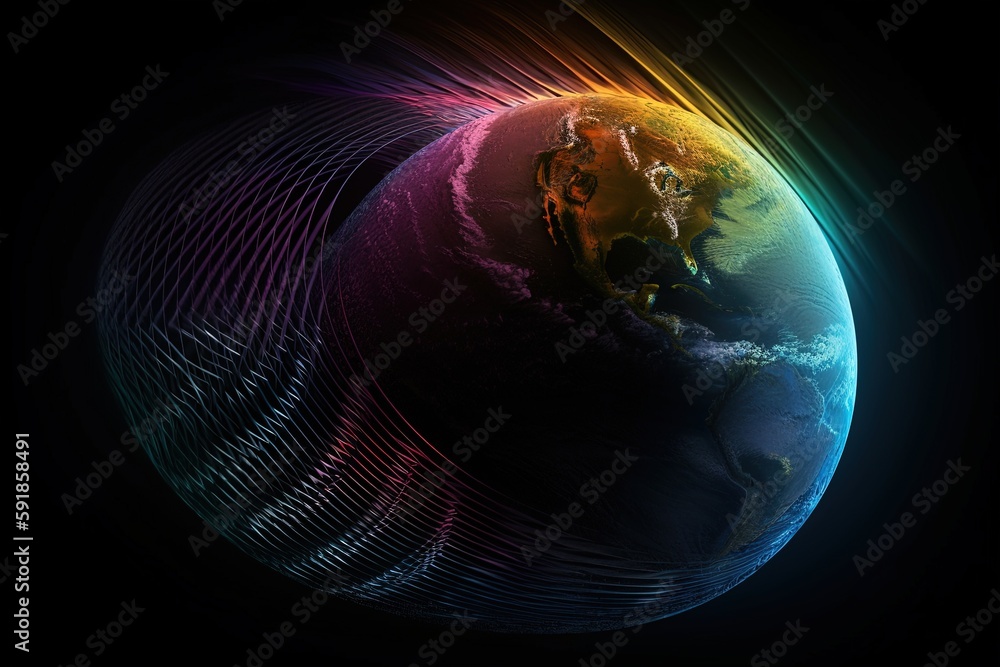 Gravity planet earth, gravitational waves concept. Physical and ...