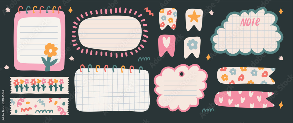 Collection of Cute Blank paper notes for to-do list, Daily and Weekly ...