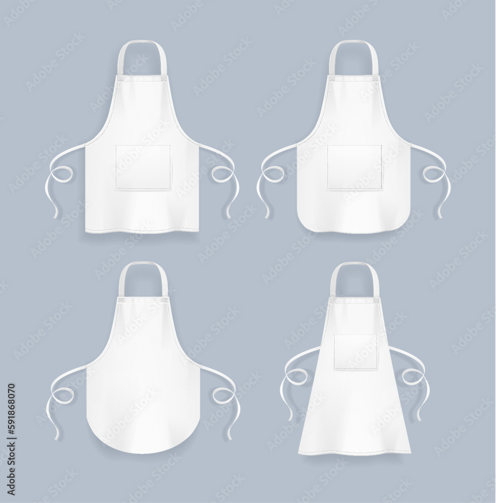 Photo & Art Print Realistic Detailed 3d White Blank Kitchen Apron ...