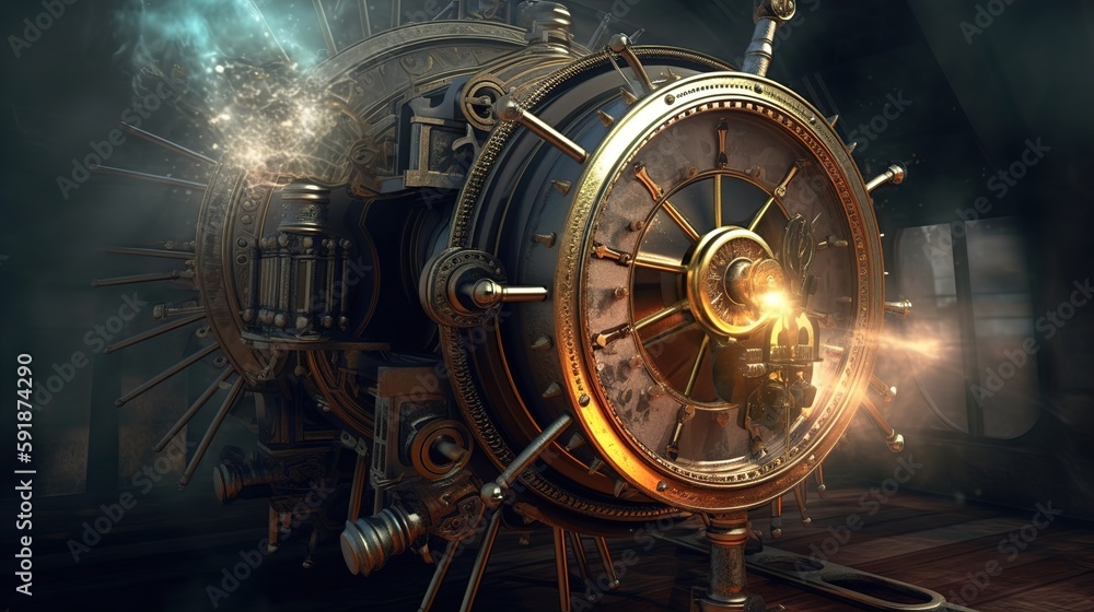 Time travel concept. Time travel clock. Time Machine. AI generated ...