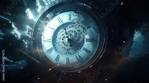 Time travel concept. Time travel clock.AI generated #591874273 - Kosmos ...