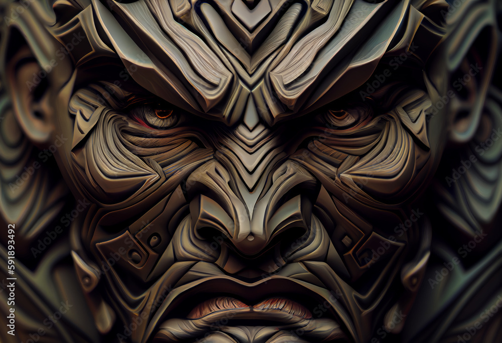 A complex, multi-layered pattern of interlocking shapes that resembles ...