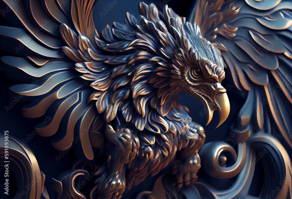 A complex, multi-layered pattern of interlocking shapes that resembles ...