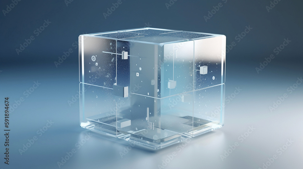 magic transparent cube, created by a neural network, Generative AI ...