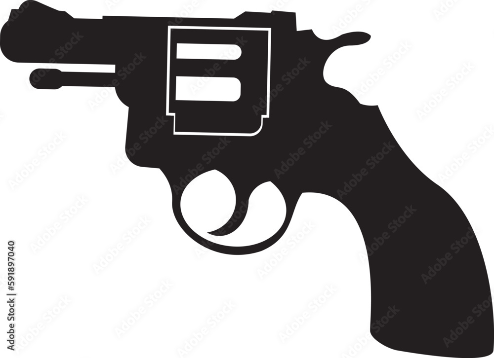Revolver gun vector icon. Transparent background. Vector Illustration ...