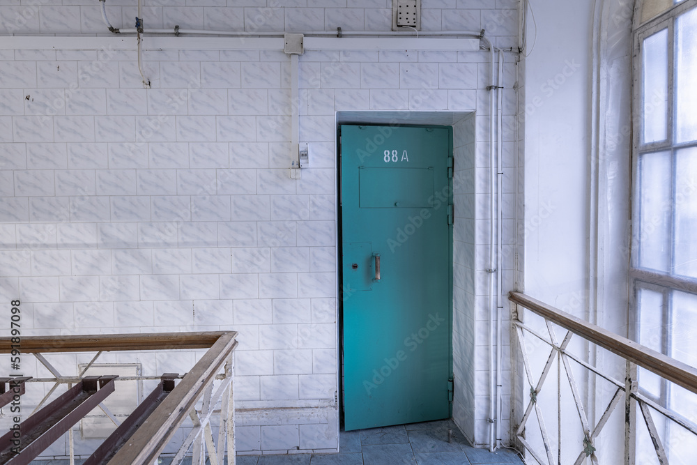 Half Opened Door of Closed Jail in Lithuania, Vilnius. The Oldest ...