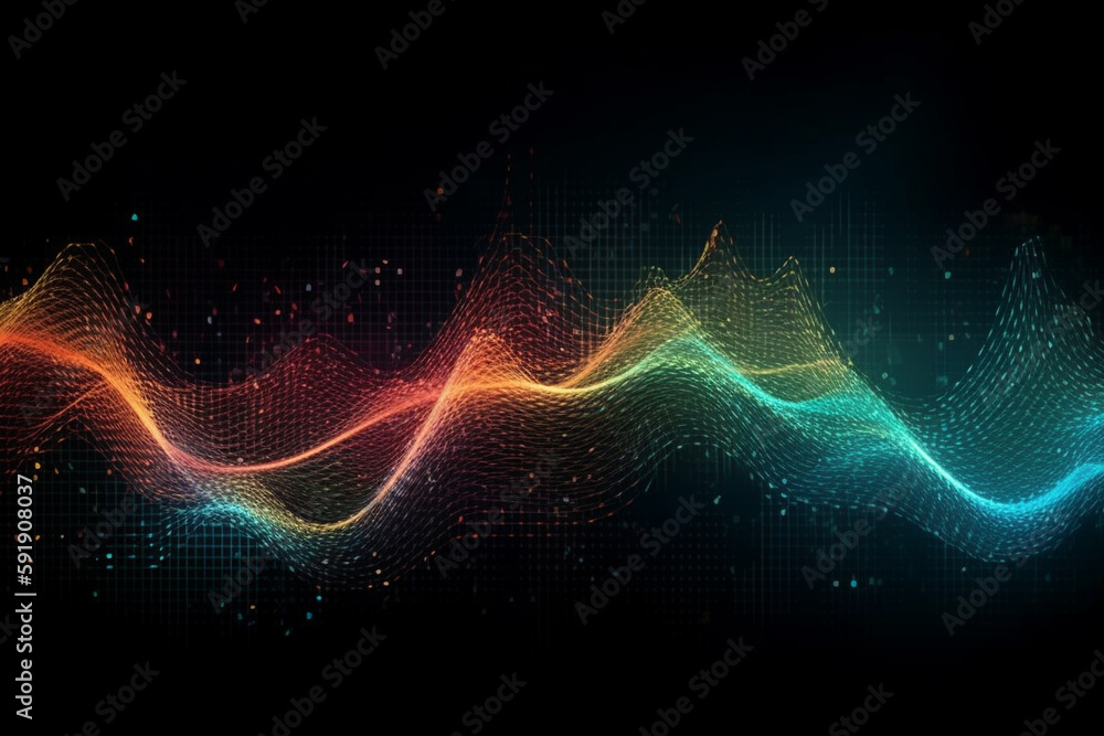 Warp lines wave design elements and dots. This illustration is perfect ...