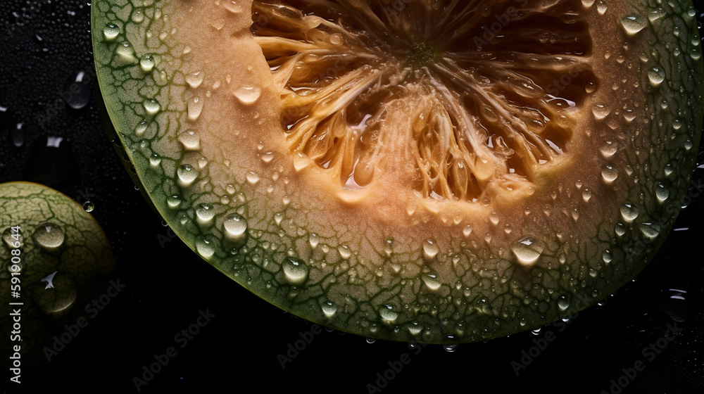 melon, created by a neural network, Generative AI technology Stock ...