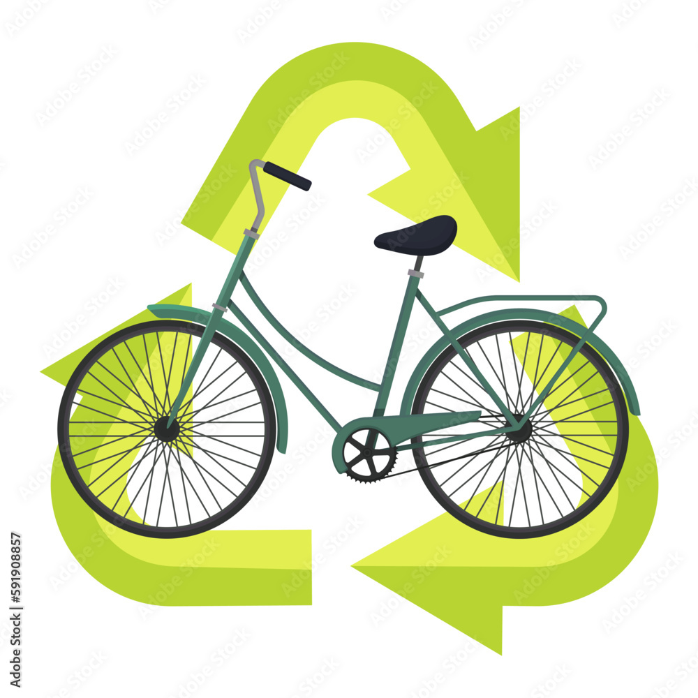 Green nature eco bike for logo design. Ecology bicycle on electric ...