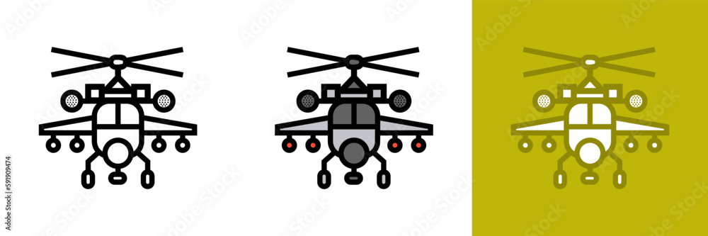 Military Helicopter Icon, The Military Helicopter icon is a symbol of ...