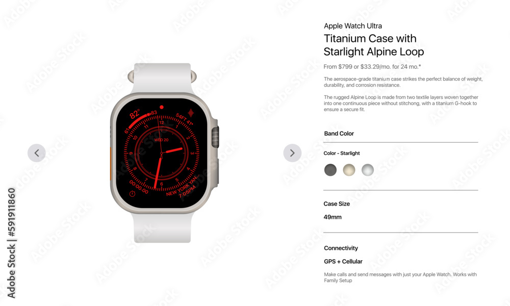 Vetor de Apple watch ultra. Features of Apple Watch Ultra. Vector ...