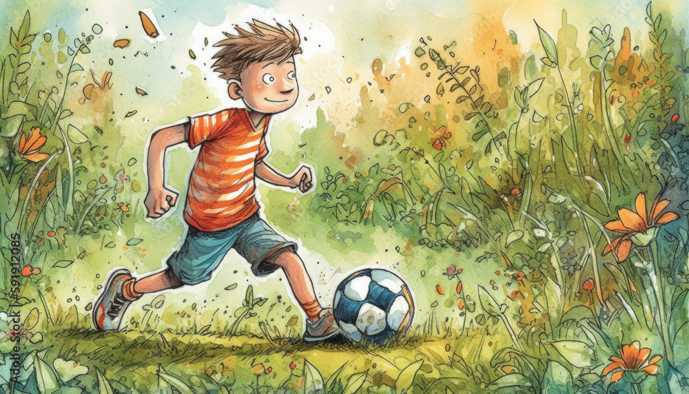 Childhood kids illustration in beautiful colors and childrens book ...