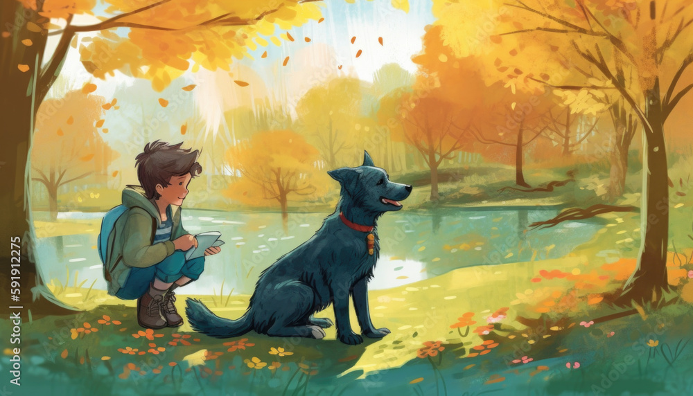Childhood kids illustration in beautiful colors and childrens book ...