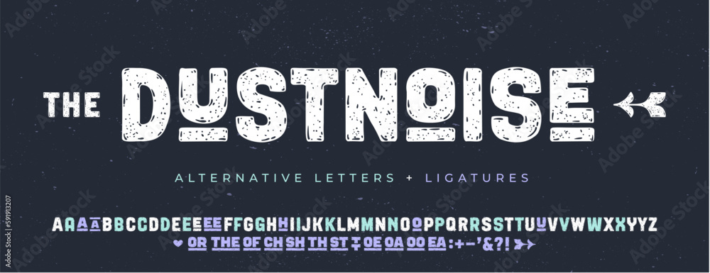 Headline alphabet, font. Bold aged, rough fat uppercase letters with ...