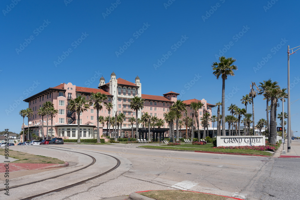 Galveston, TX, USA - March 12, 2022: Grand Galvez hotel in Galveston ...