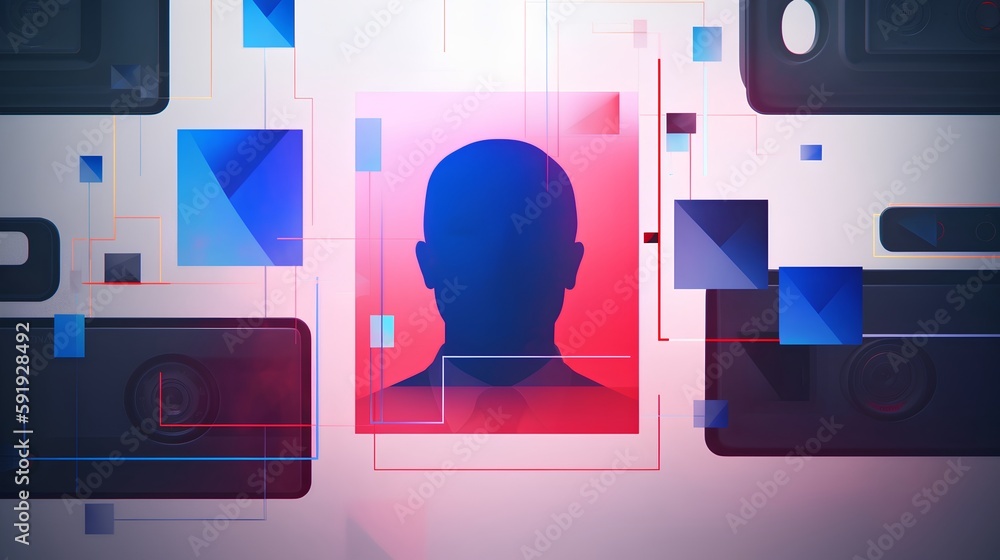 Synthetic media and creative technology concept. AI machine learning ...