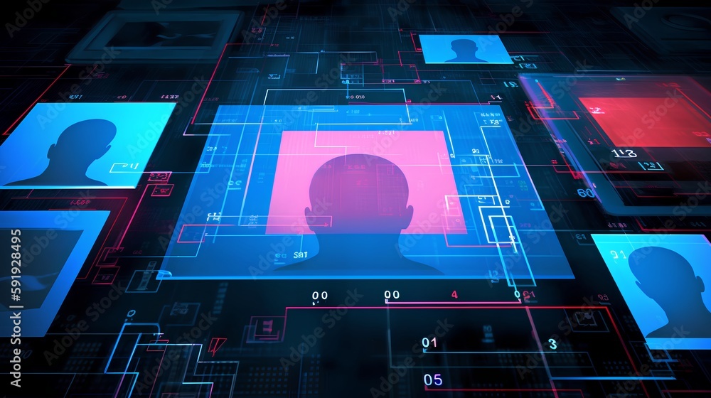 Synthetic media and creative technology concept. AI machine learning ...