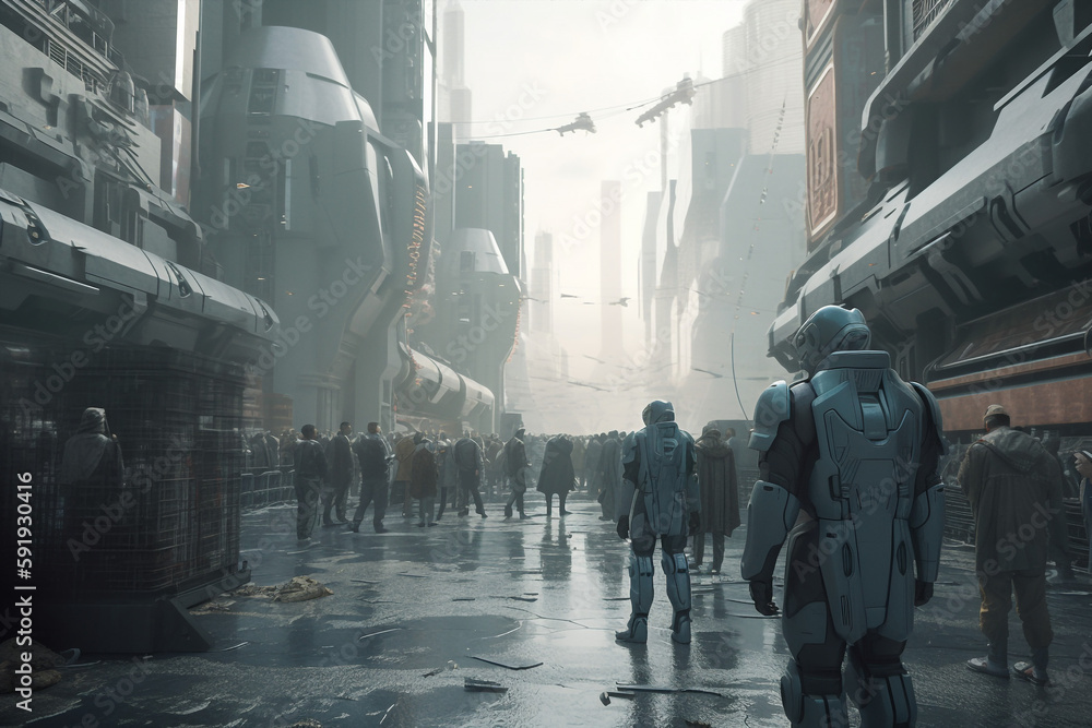 Generative ai post apocalyptic world ruled by aliens invading our ...