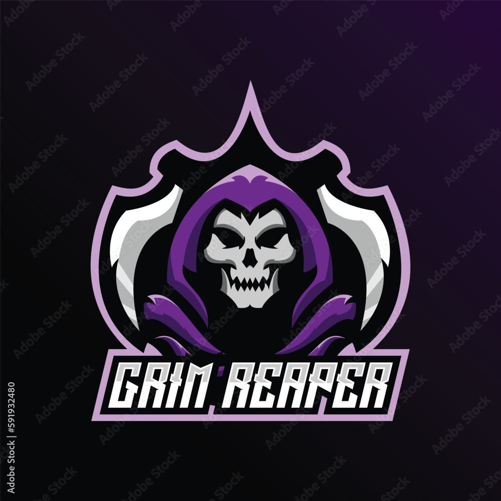 grim reaper logo design esport team Stock Vector | Adobe Stock